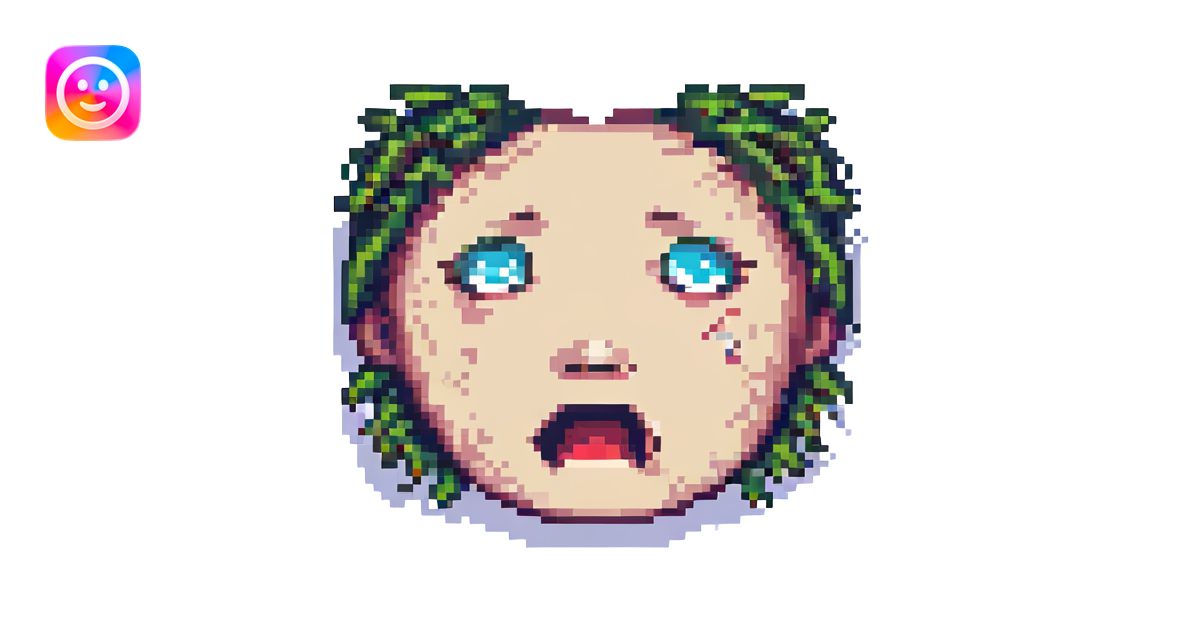 shocked pixel art face, simple and clear, expressive illustration | AI ...