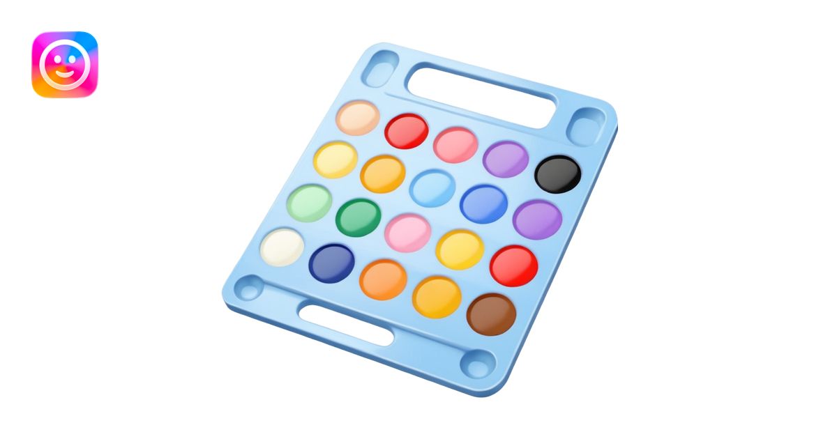Paint palette filled with light pastel color emoji | AI Emoji Generator