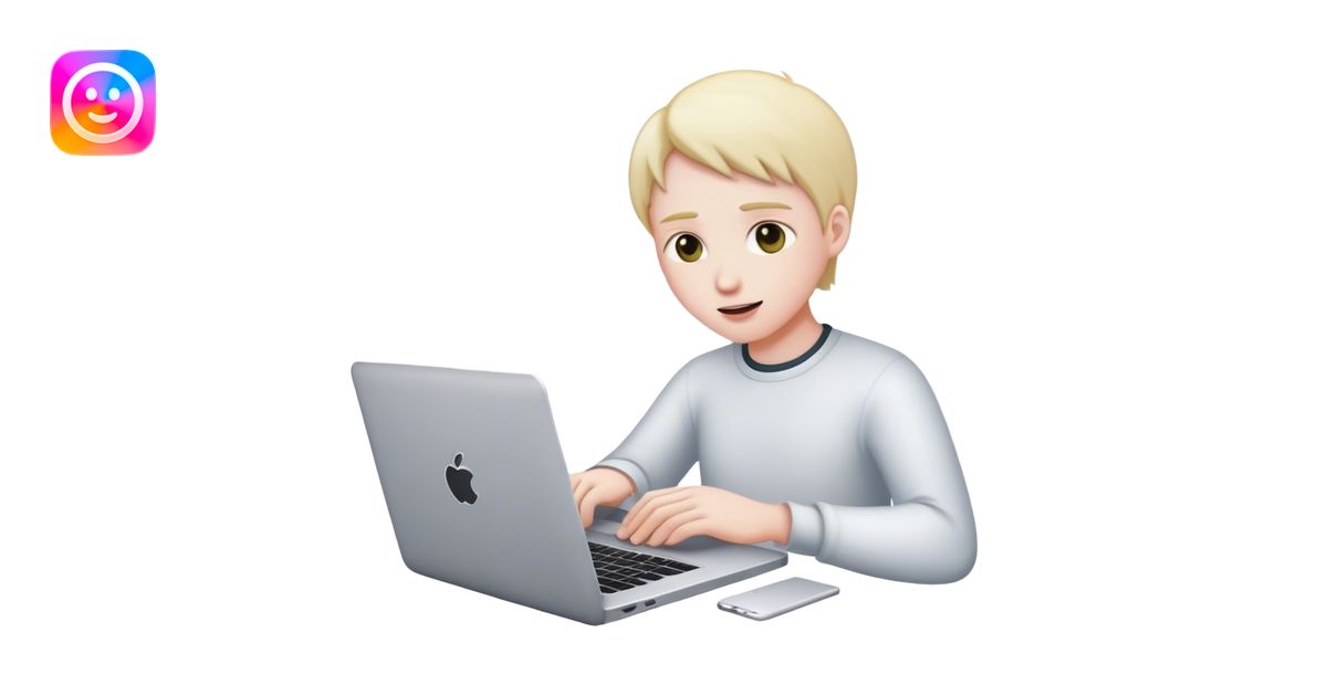 working on a laptop emoji | AI Emoji Generator