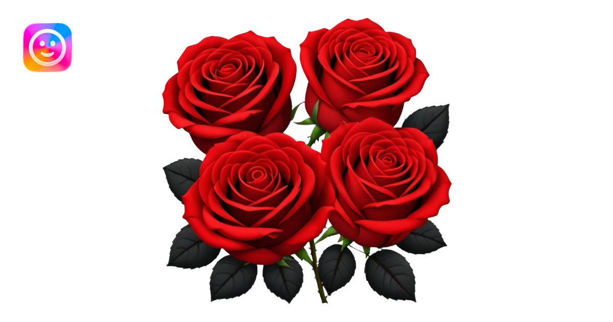 black and red roses emoji | AI Emoji Generator