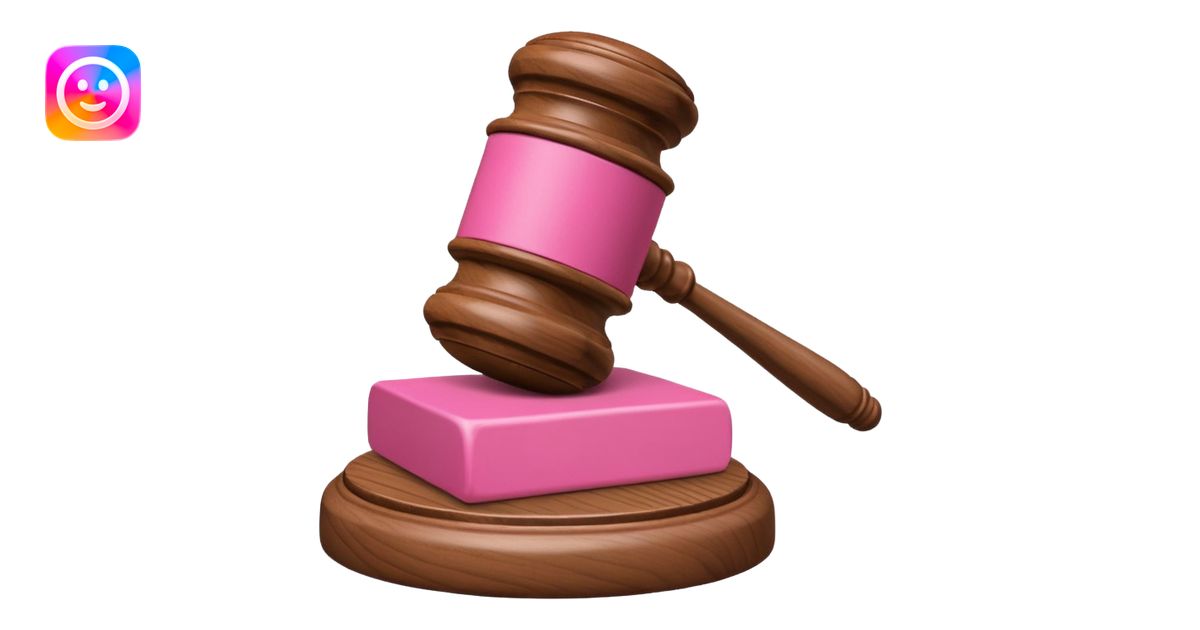 pink gavel and block emoji | AI Emoji Generator
