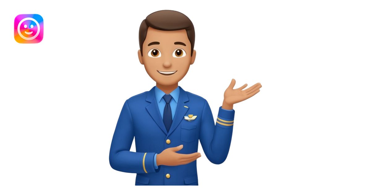 A calm male flight attendant demonstrating instructions with confident ...