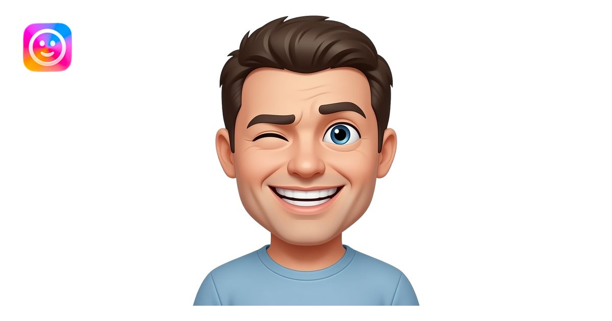 Classic yellow emoji big toothy smile twitching eye crazy reluctant ...