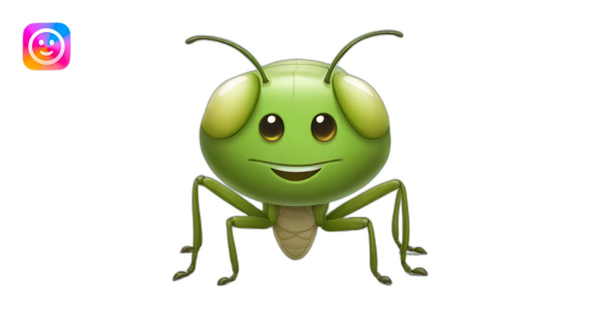 cute Anthropomorphic cricket emoji | AI Emoji Generator