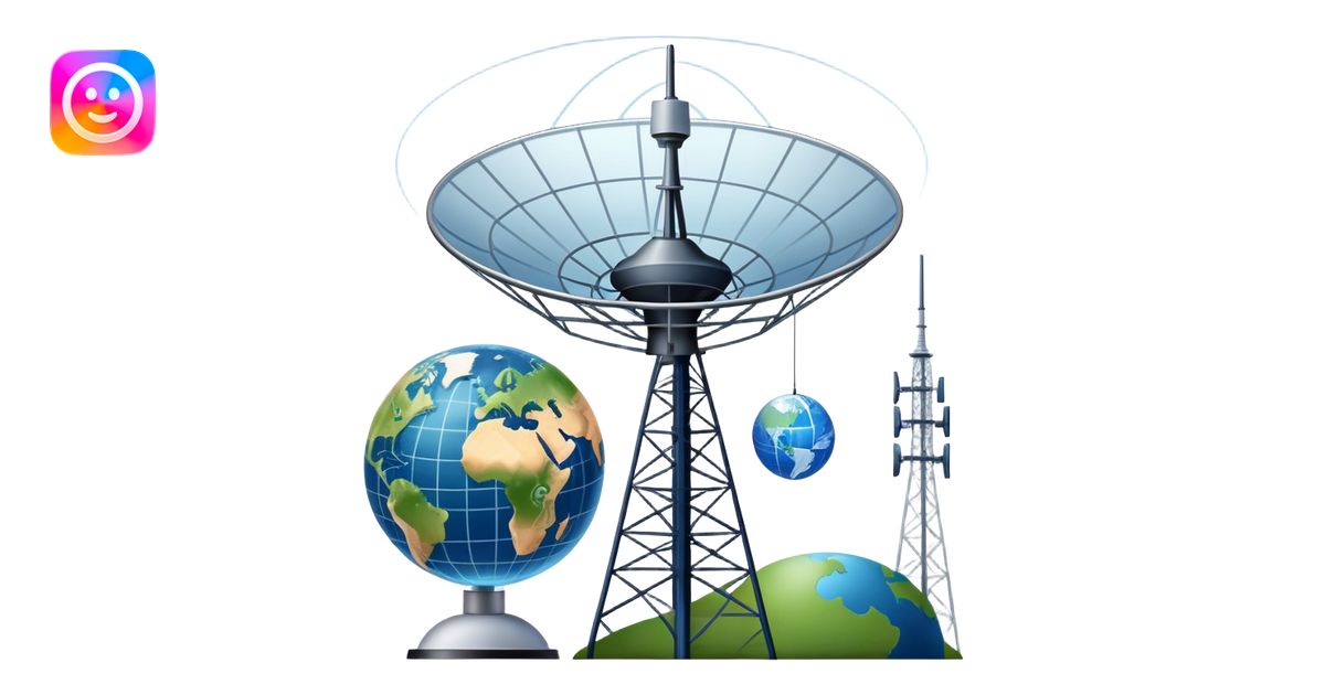 An icon featuring a satellite dish, cell tower with signal waves, and ...