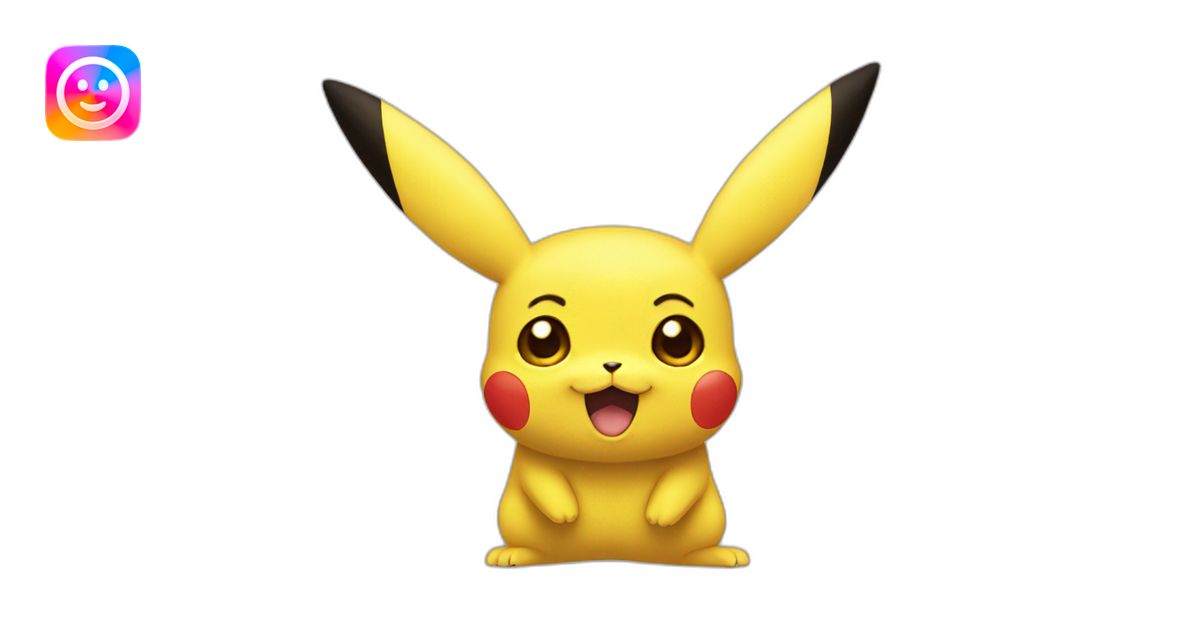 Pikachu huge ears emoji | AI Emoji Generator