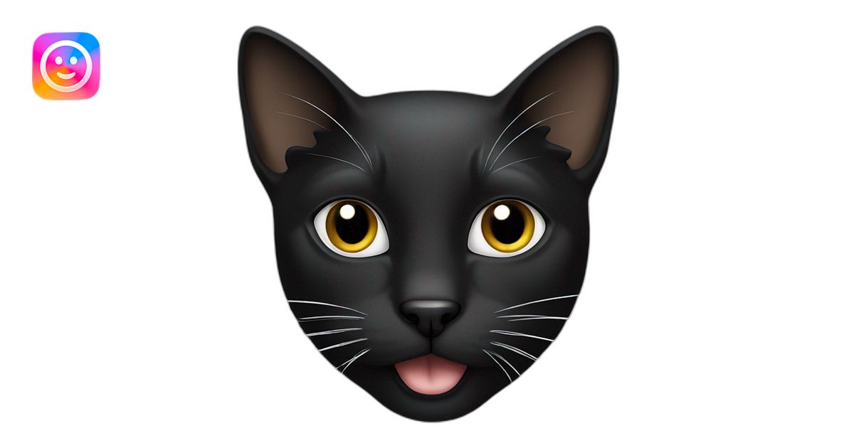 Black cat with one white chop emoji | AI Emoji Generator