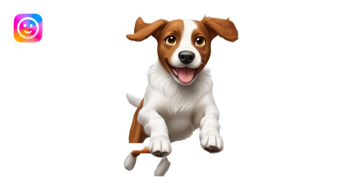 brittany dog agility jumping over bar jump emoji | AI Emoji Generator