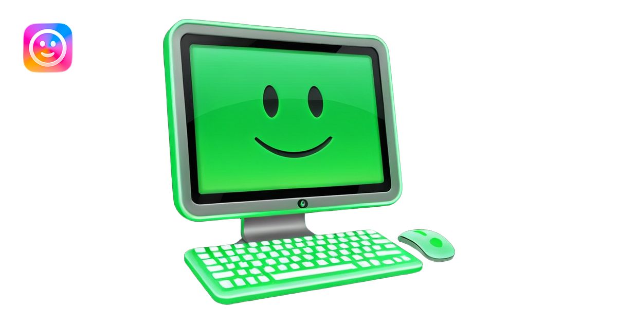 computer with green code emoji | AI Emoji Generator