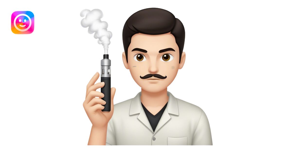 white boy with dark hair holding vape thick eyebrows slight facial hair ...