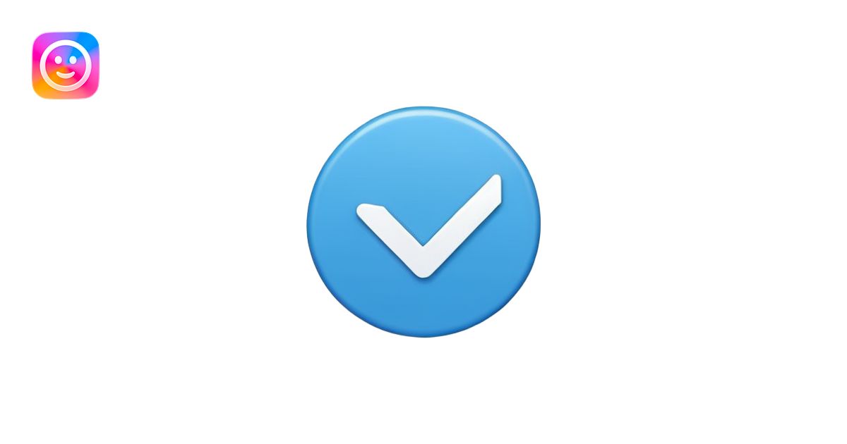 Simple blue circle check mark badge, minimal flat style, transparent bg ...