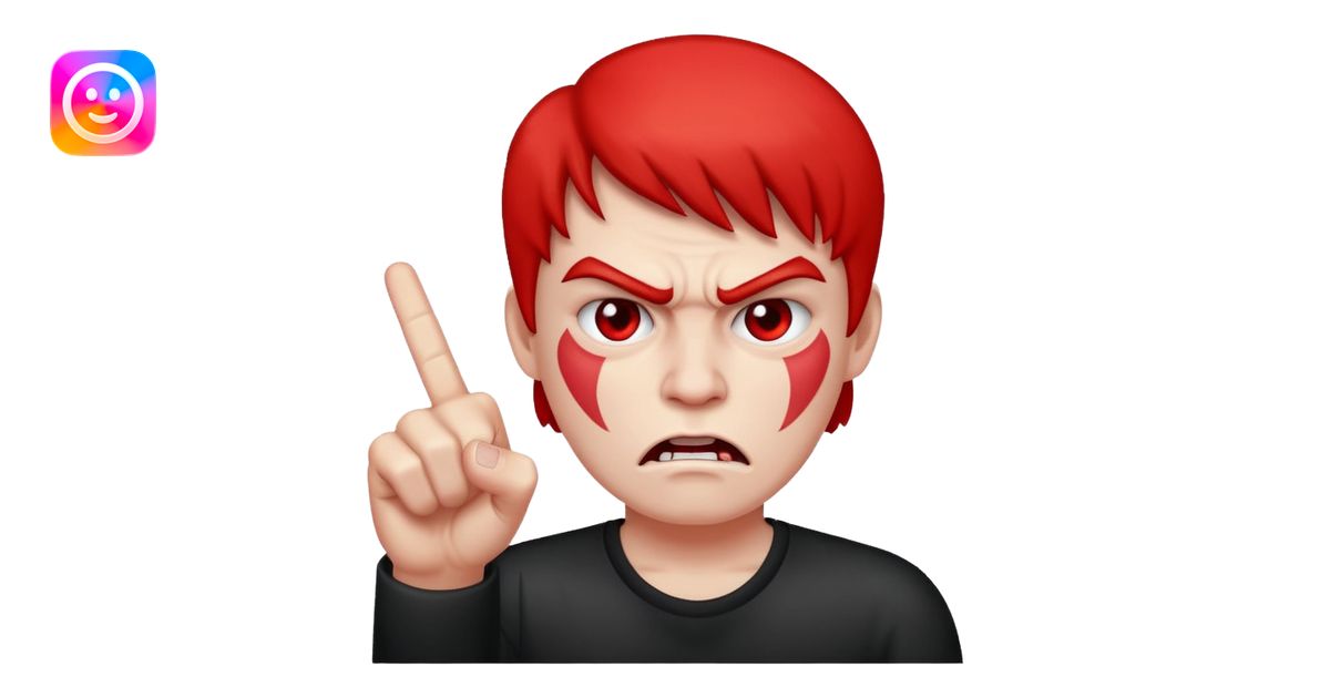 Angry red face middle finger emoji | AI Emoji Generator