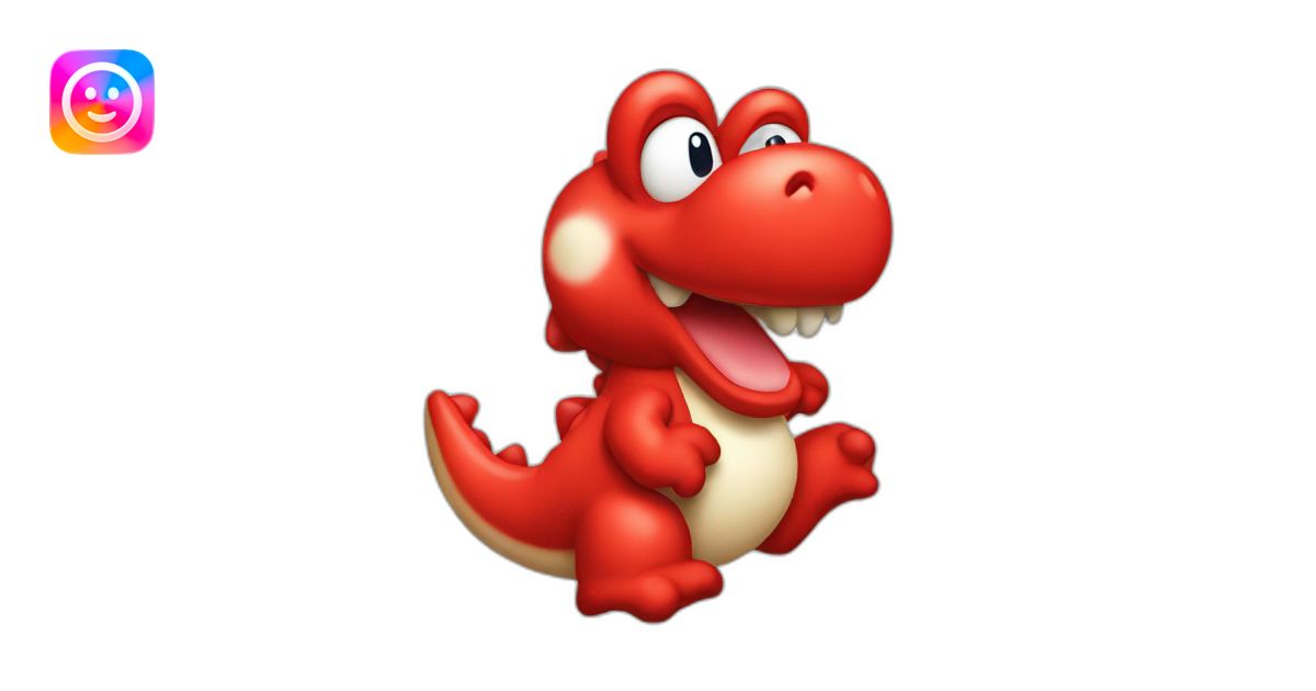 Red Yoshi emoji | AI Emoji Generator