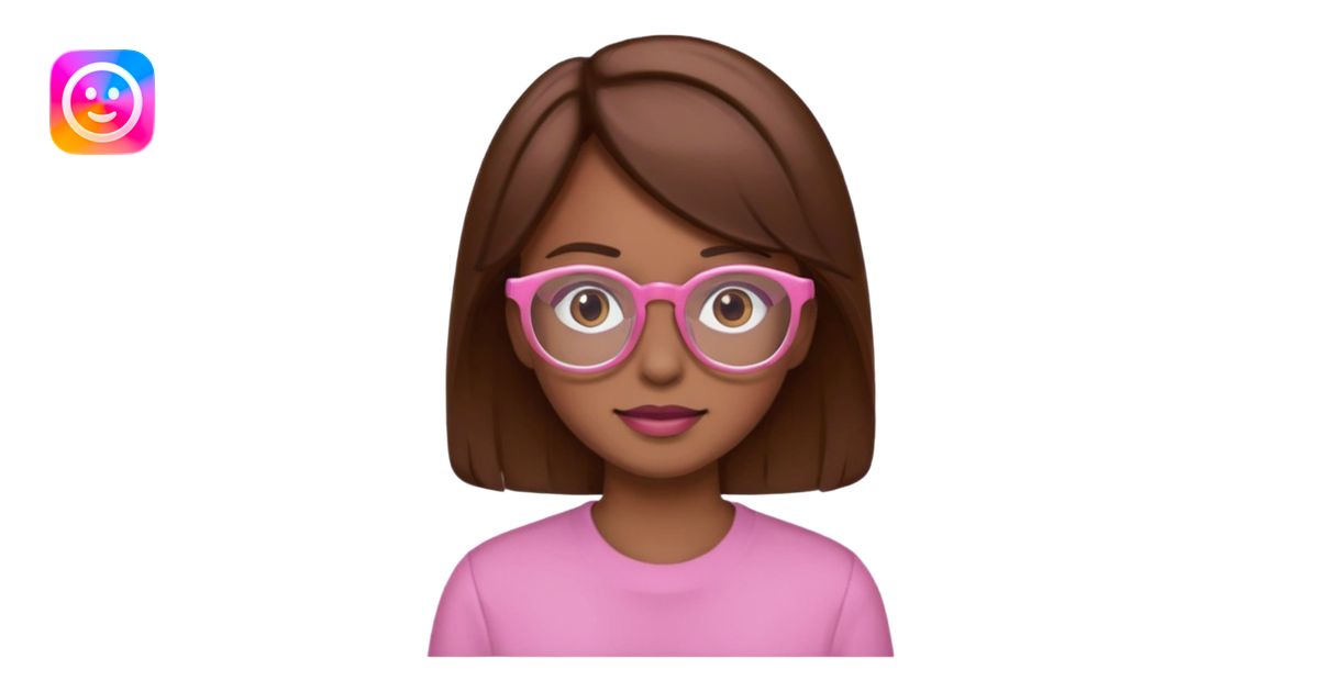 create a emoji of my friend camilla: she wears glassess and she has ...