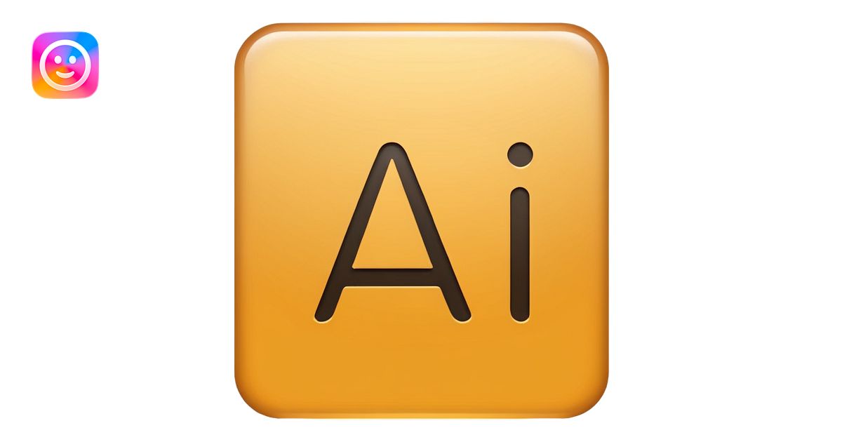 A square image of capital letters "AI" emoji | AI Emoji Generator