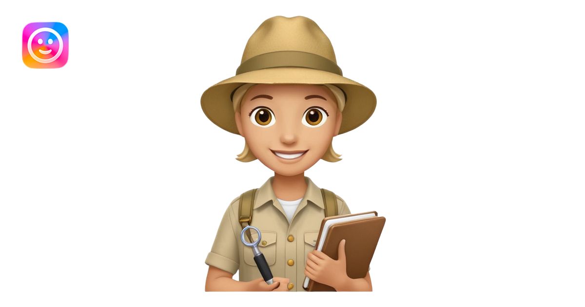 island tour guide with a notebook emoji | AI Emoji Generator