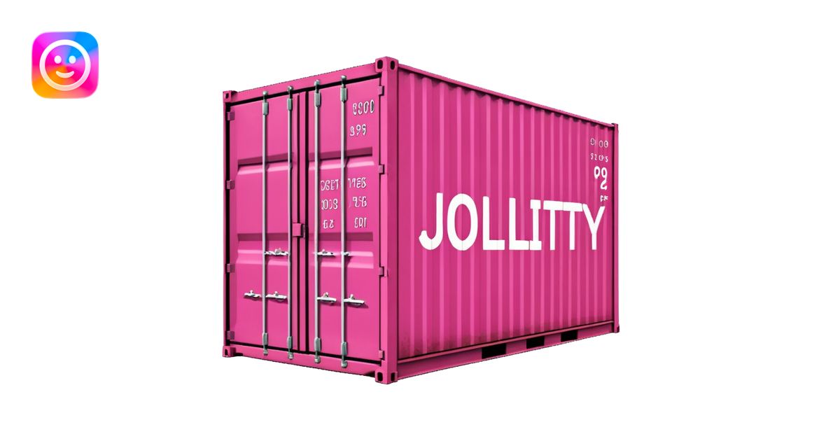 a pink shipping container with the words "Jollity & Co." in big letters ...