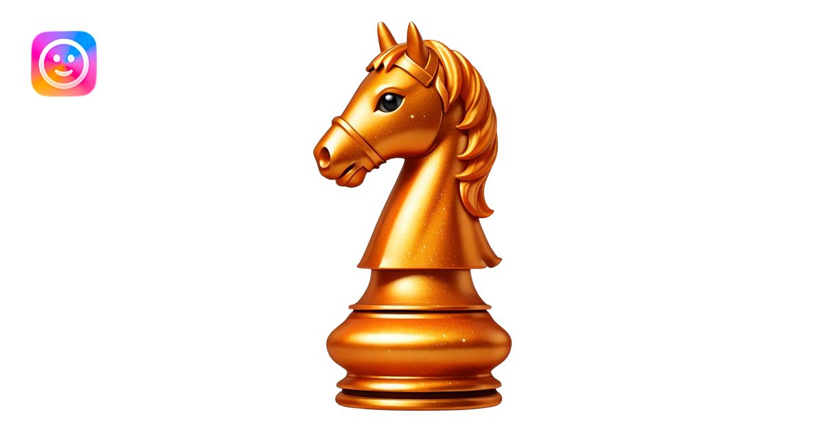 orange glitter chess piece knight emoji | AI Emoji Generator
