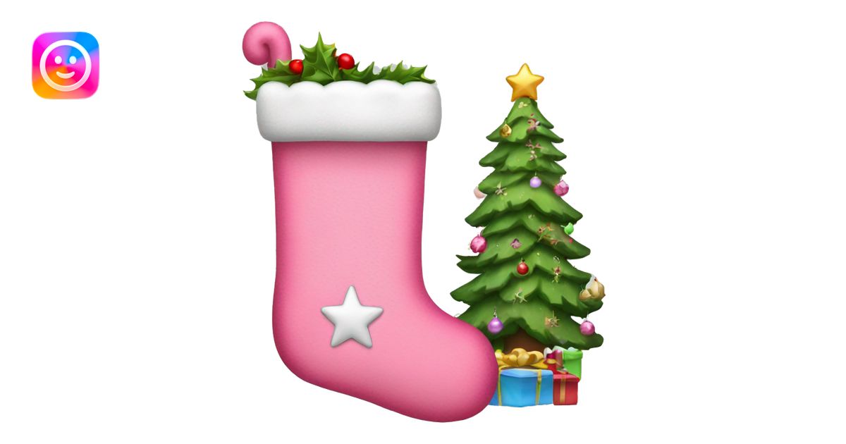 Pink Christmas stocking emoji | AI Emoji Generator