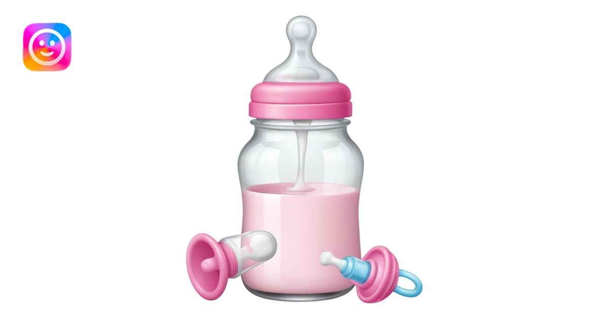 baby Milk bottle beside pacifier emoji | AI Emoji Generator