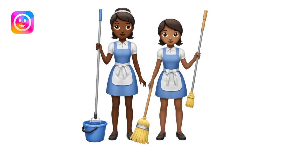 two ugly maids are holding the mop emoji | AI Emoji Generator
