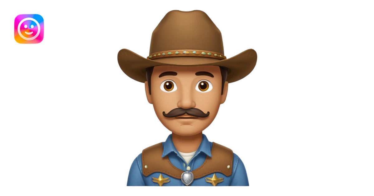 Cara de un vaquero guapo emoji | AI Emoji Generator