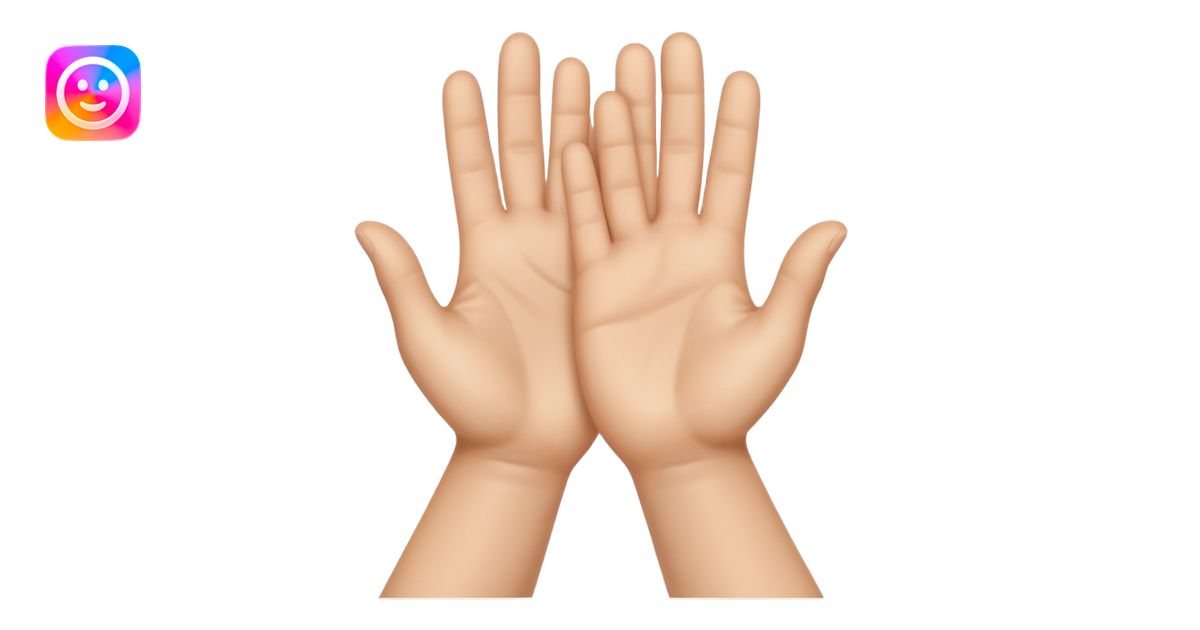 Emoji icon of open hands facing up, soft realistic skin texture, smooth ...