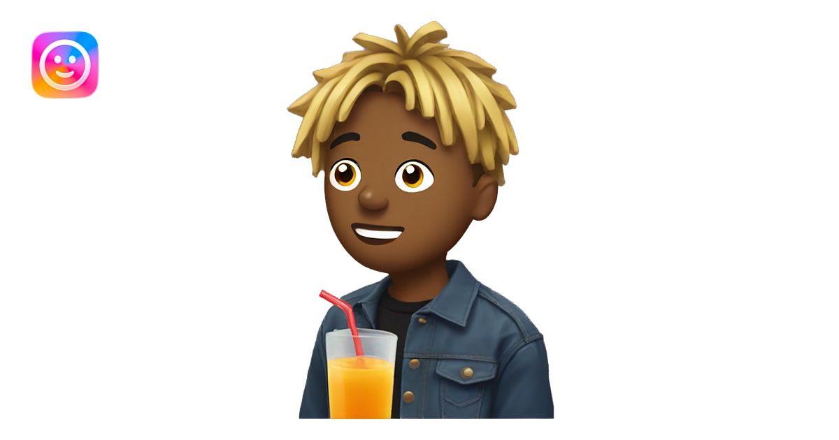 juice wrld drinking juice emoji | AI Emoji Generator