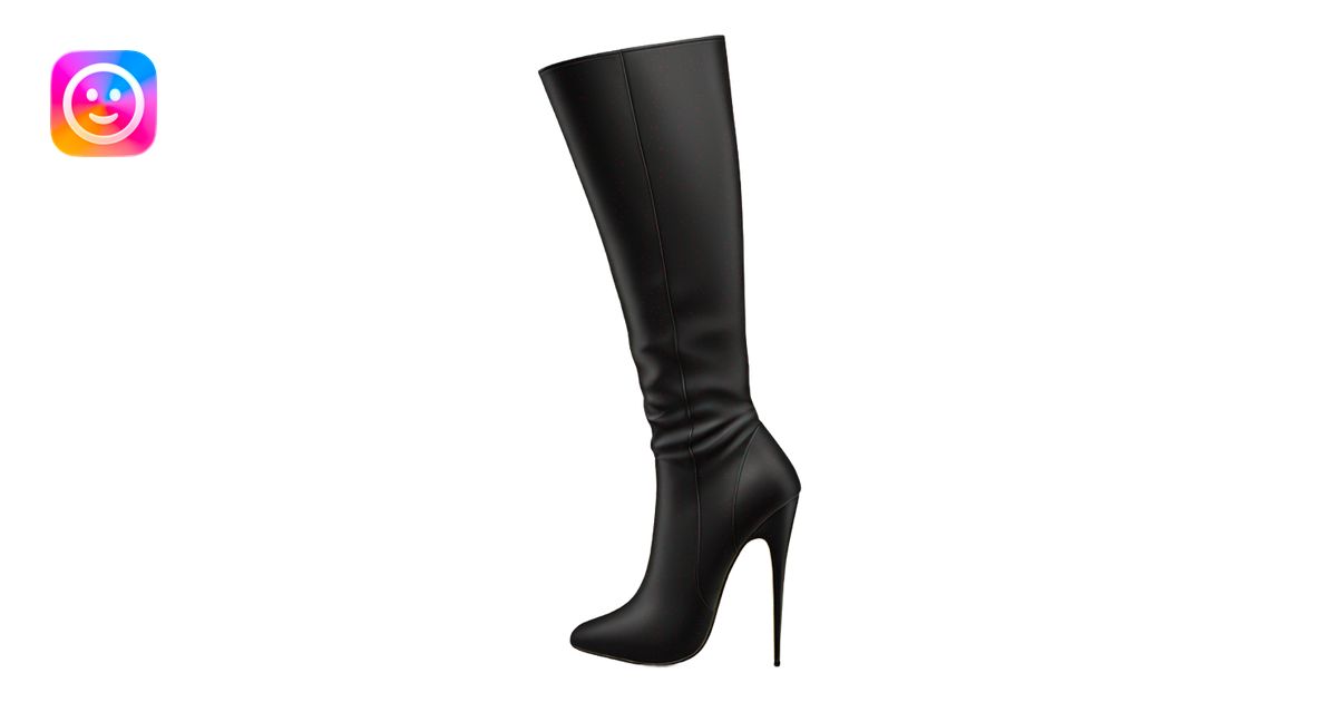 black stiletto knee high heel boots emoji | AI Emoji Generator