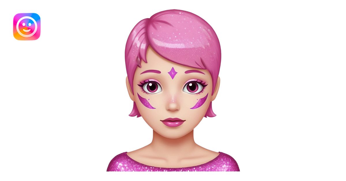 Pink glitter Gemini emoji | AI Emoji Generator