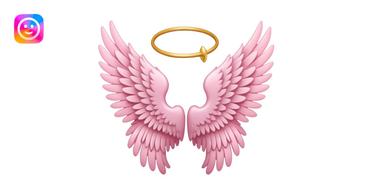 pink angel wings cute emoji | AI Emoji Generator