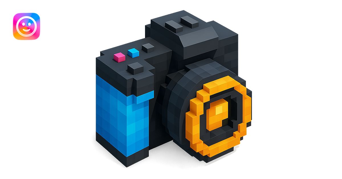 modern DSLR camera, isometric view, voxel style 3D illustration | AI ...
