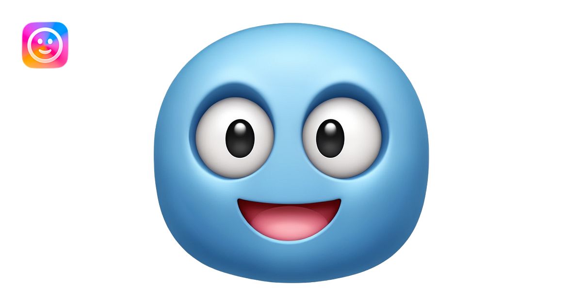 Sky Blue Pacman ghost character with big eyes emoji | AI Emoji Generator