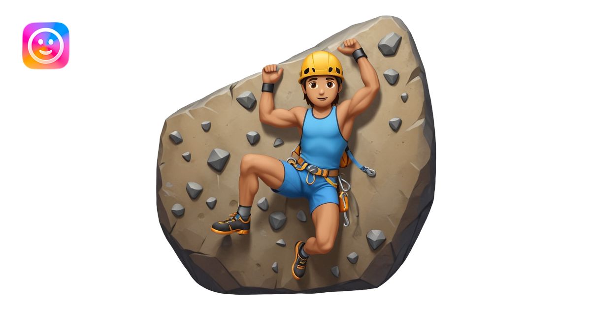 rock climber on wall action pose emoji | AI Emoji Generator