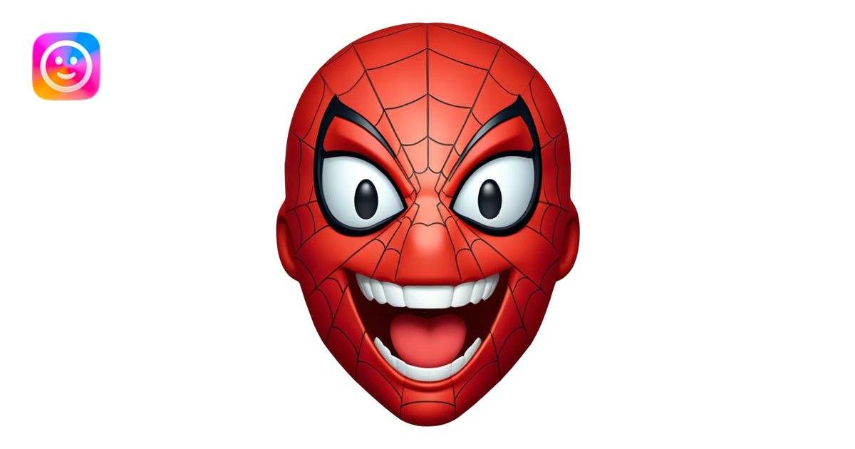 Spider-Man laughing hysterically emoji | AI Emoji Generator