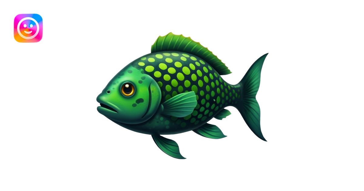 spotted fish black green emoji | AI Emoji Generator