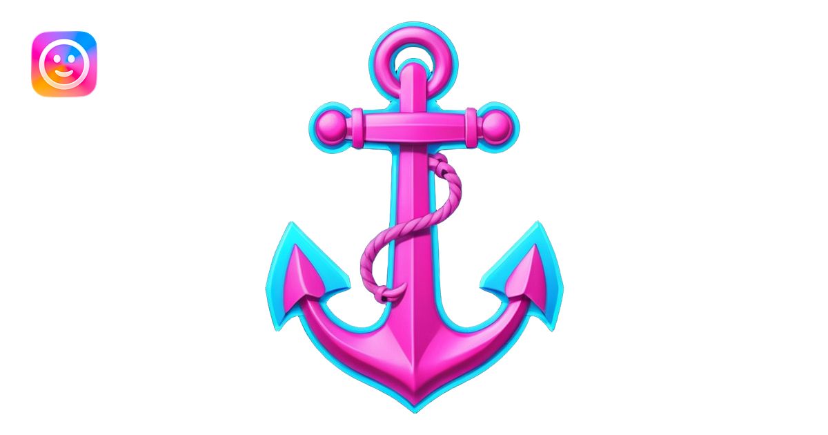 A cyberpunk neon sign with an anchor on it emoji | AI Emoji Generator