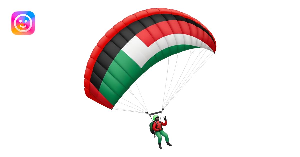 a palestinian flag with a paraglider, respect scrupulously the correct ...