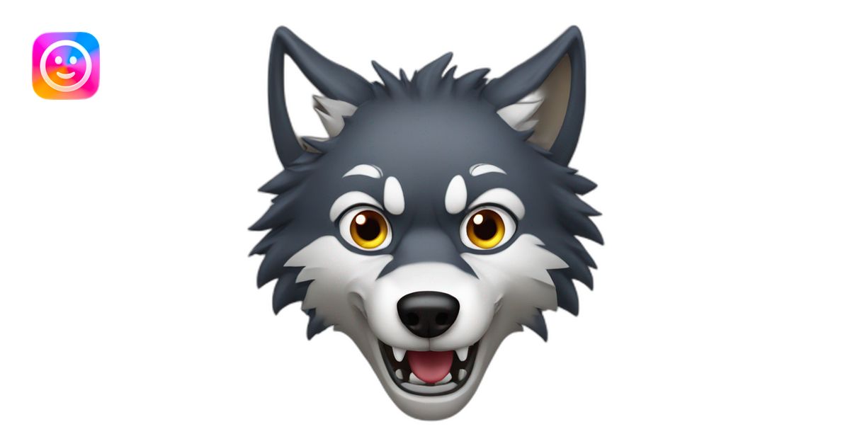 Scary wolf emoji | AI Emoji Generator