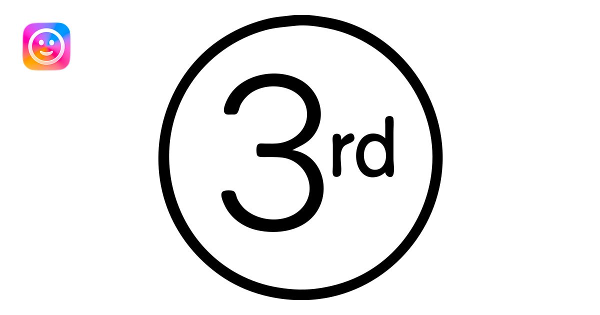 first ,a 3 in a circle with 'rd' in the circle icon | AI Emoji Generator