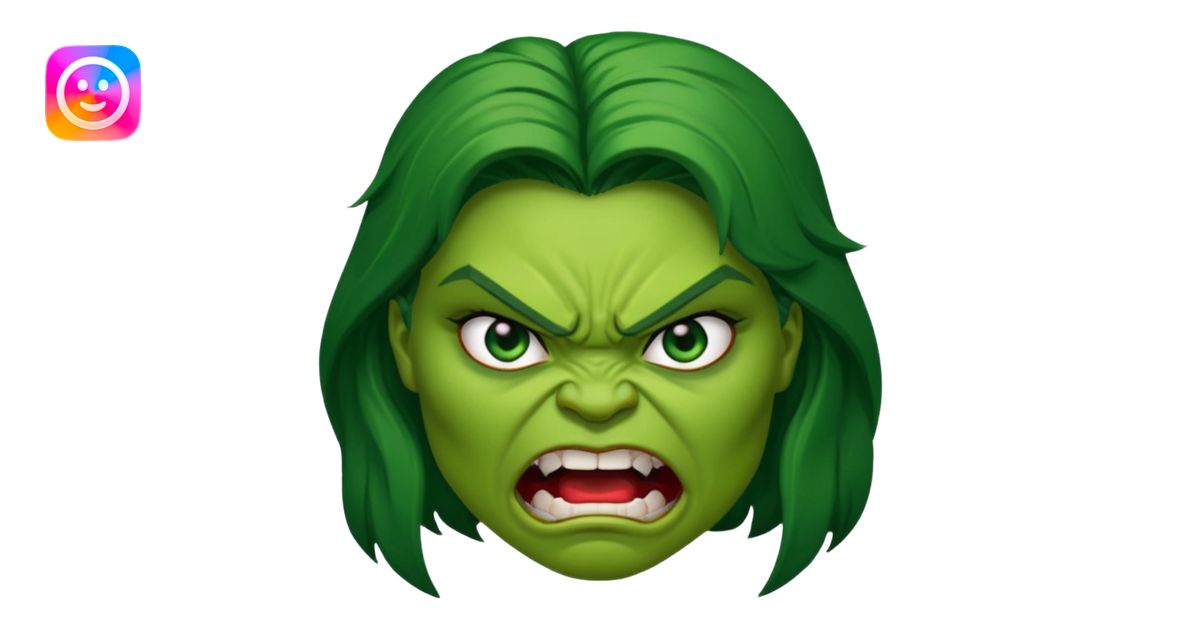 female hulk face only emoji | AI Emoji Generator