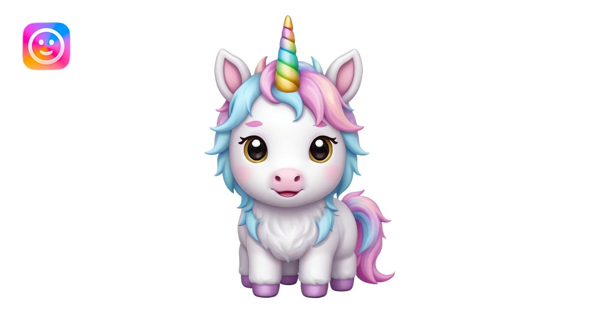 baby unicorn, chibi full body emoji | AI Emoji Generator