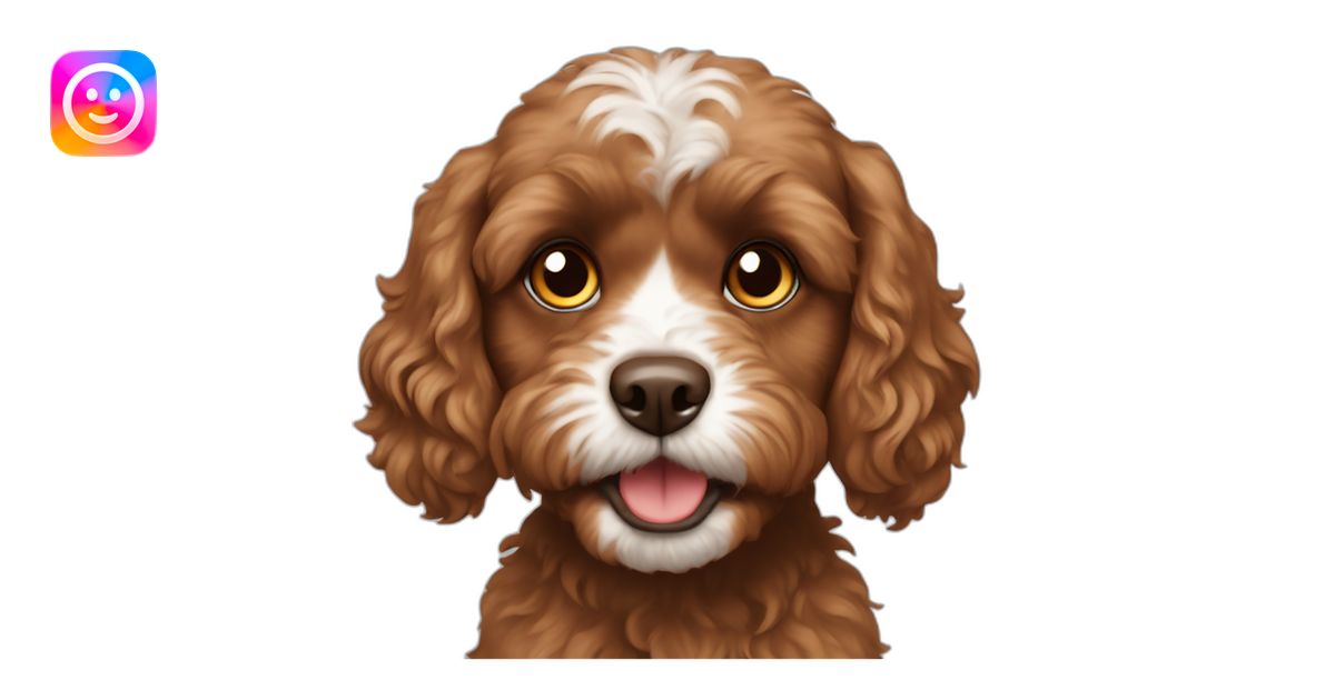 Angry brown cavoodle pup emoji | AI Emoji Generator