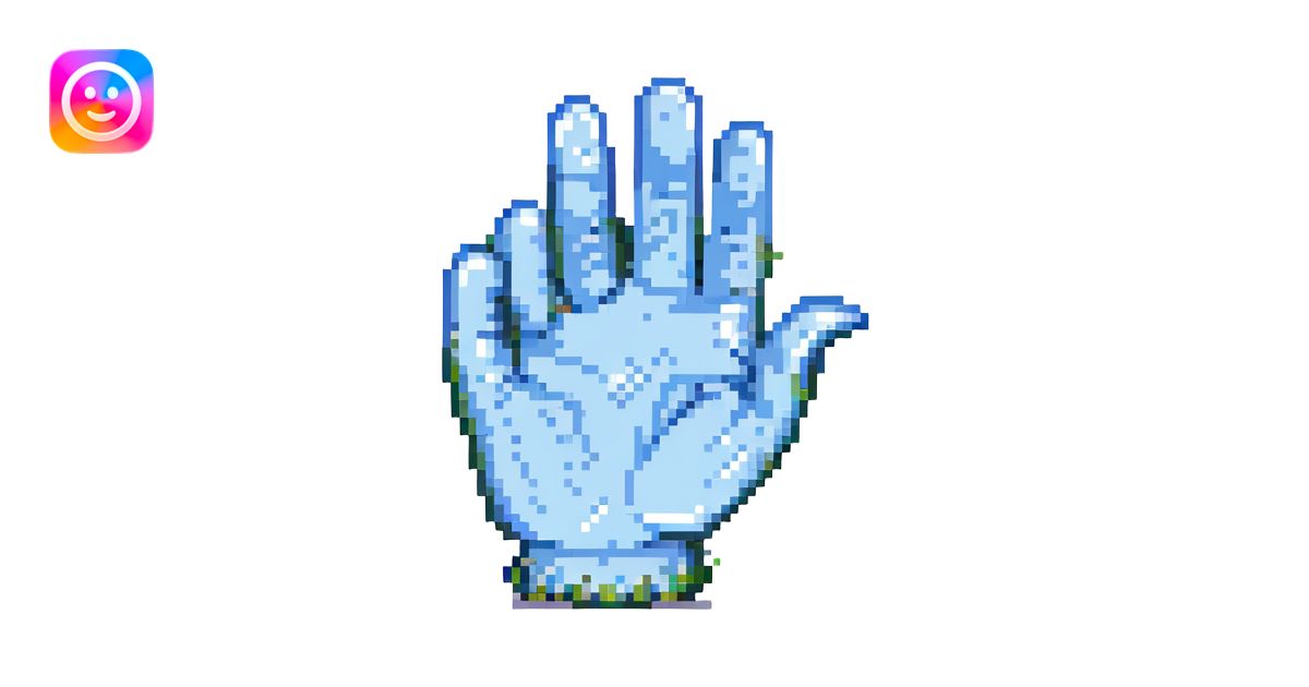 pixel art of a waving hand with a friendly expression illustration | AI ...