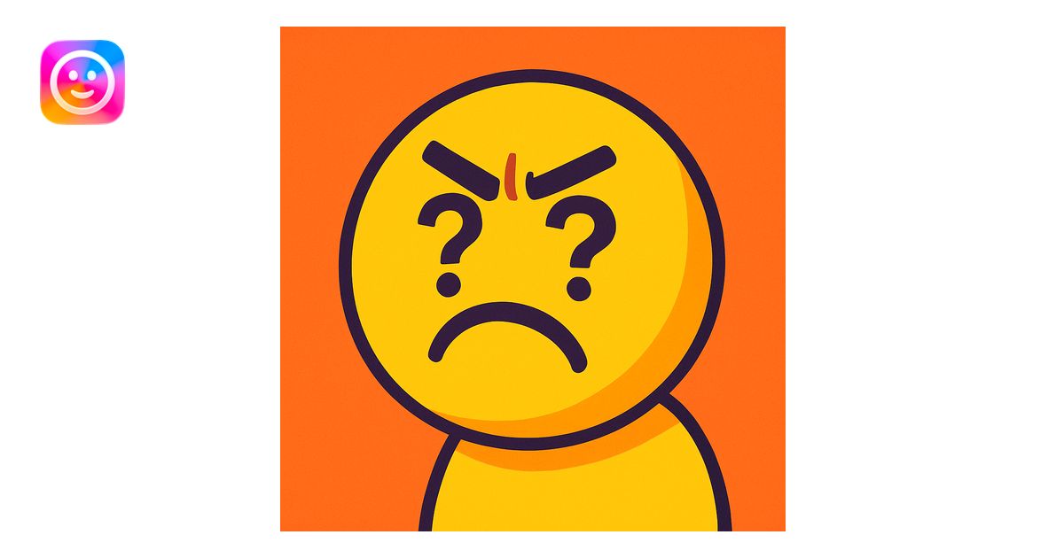 angry emoji with a confused look illustration | AI Emoji Generator