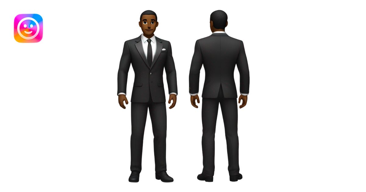 lucifer evil villian suit front and back emoji | AI Emoji Generator