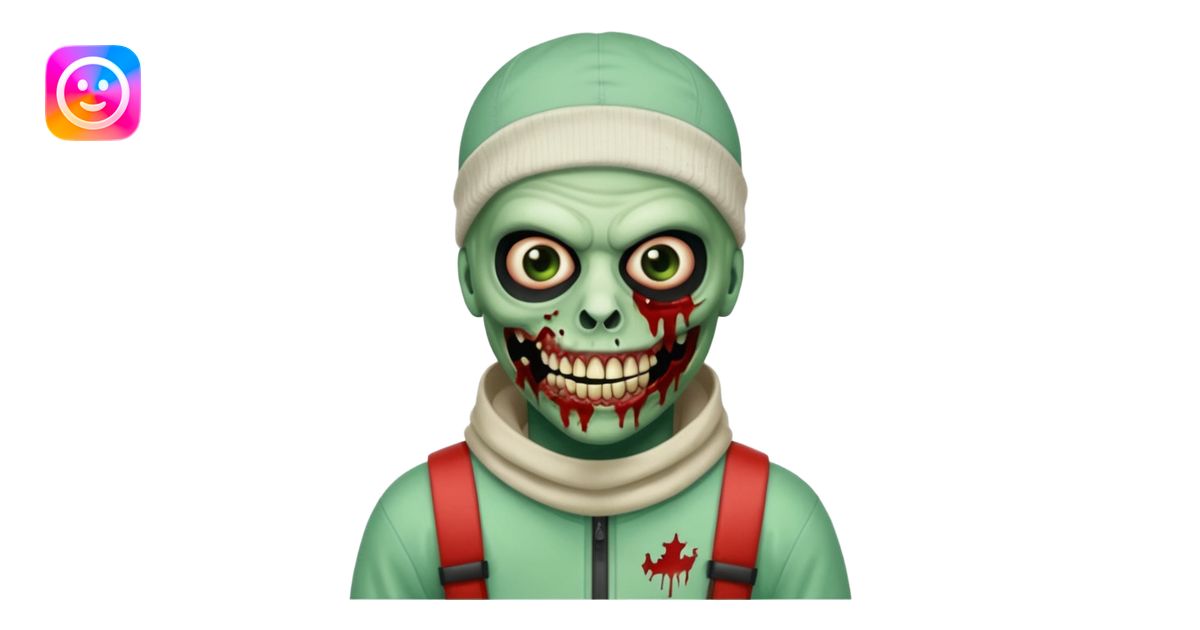 make a, zombie, boy,ski mask pull from nike ou syna emoji | AI Emoji ...