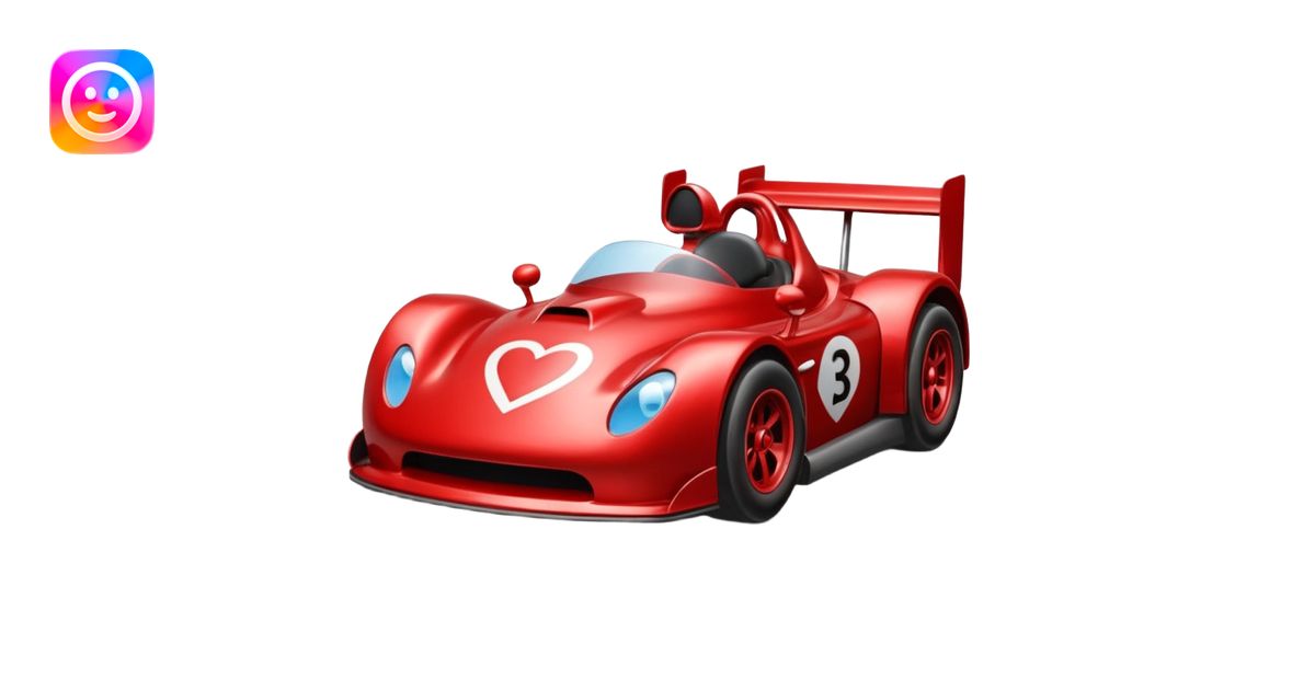 heart driving in a race car emoji | AI Emoji Generator
