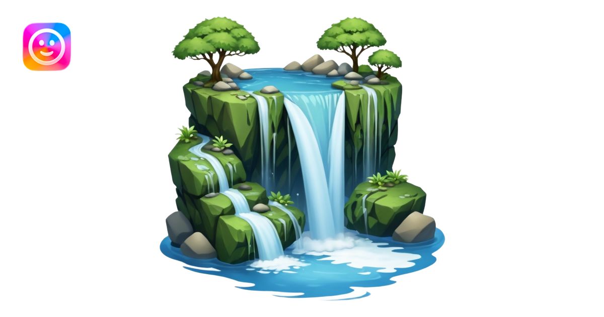 A waterfall cascading into a clear blue pool.