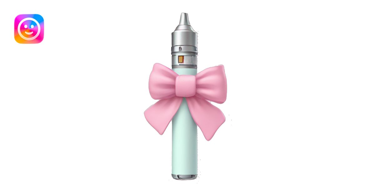 Pastel pink vape with pastel pink bow emoji | AI Emoji Generator